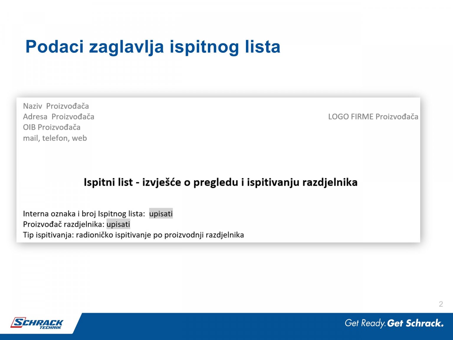 Ispitni list i EU izjava o sukladnosti za razdjelnike